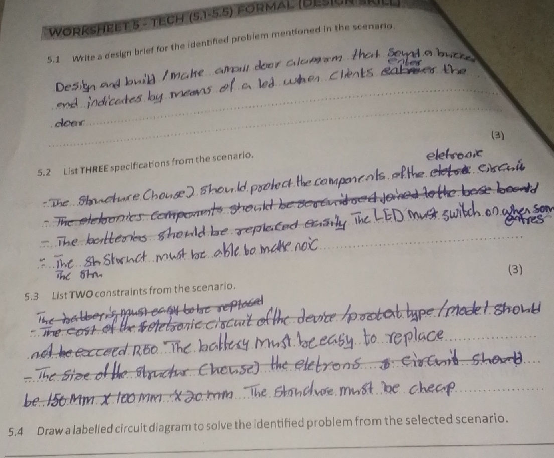 List TWO constraints from the scenario. - | StudyX