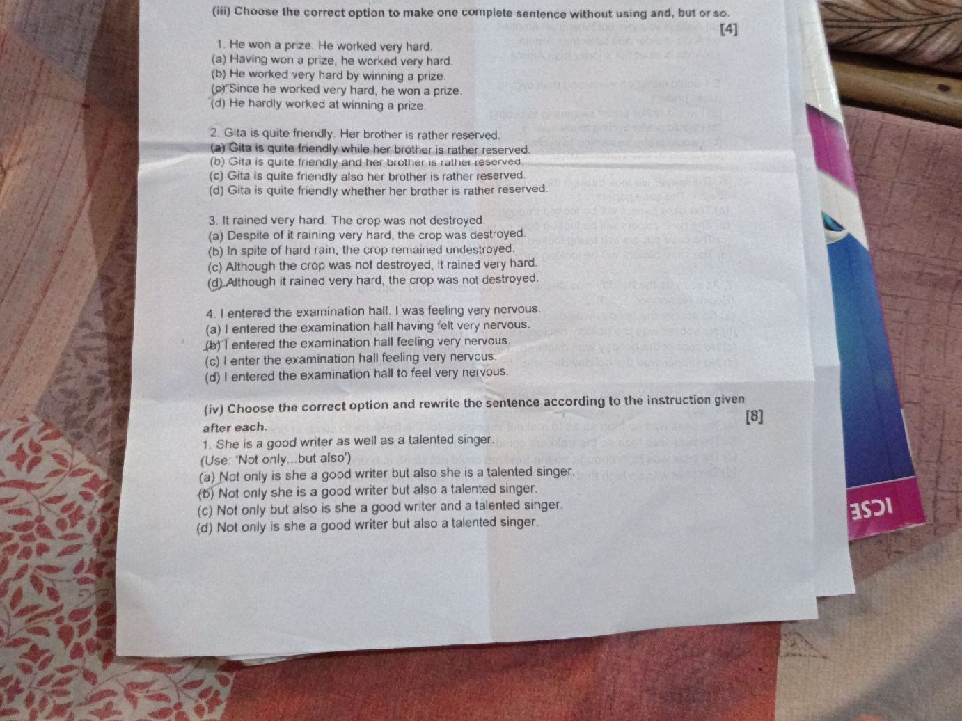 Choose the correct option to make one | StudyX