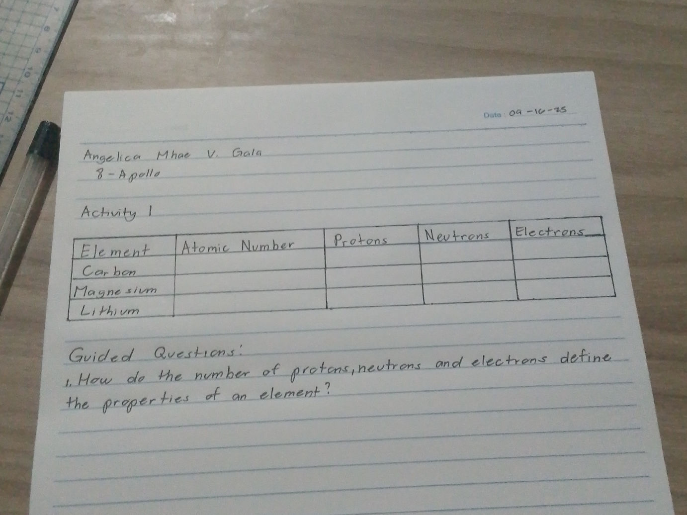 Element | Atomic Number | Protons | Neutrons | StudyX