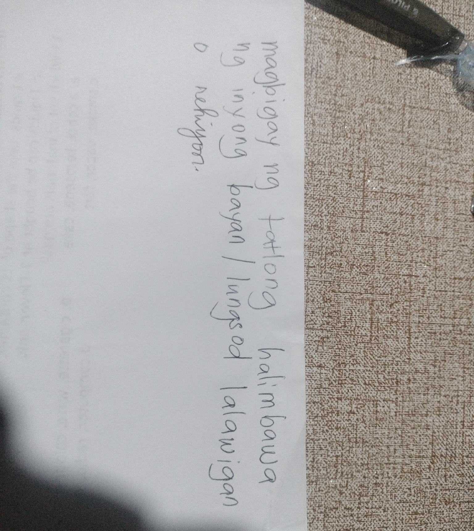 magbigay ng tatlong halimbawa ng inyong | StudyX