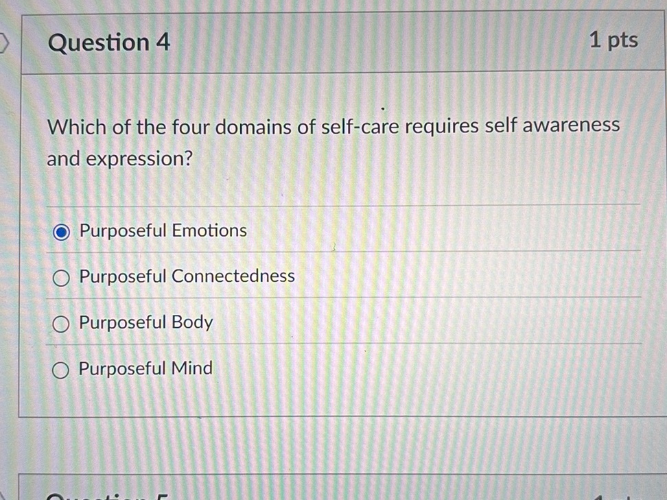 Which of the four domains of self-care | StudyX