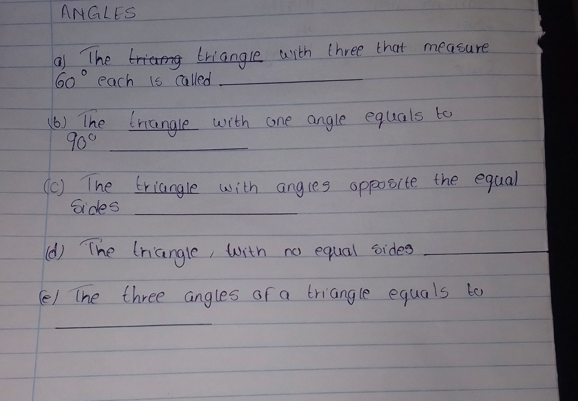 a) The triang triangle with three that | StudyX