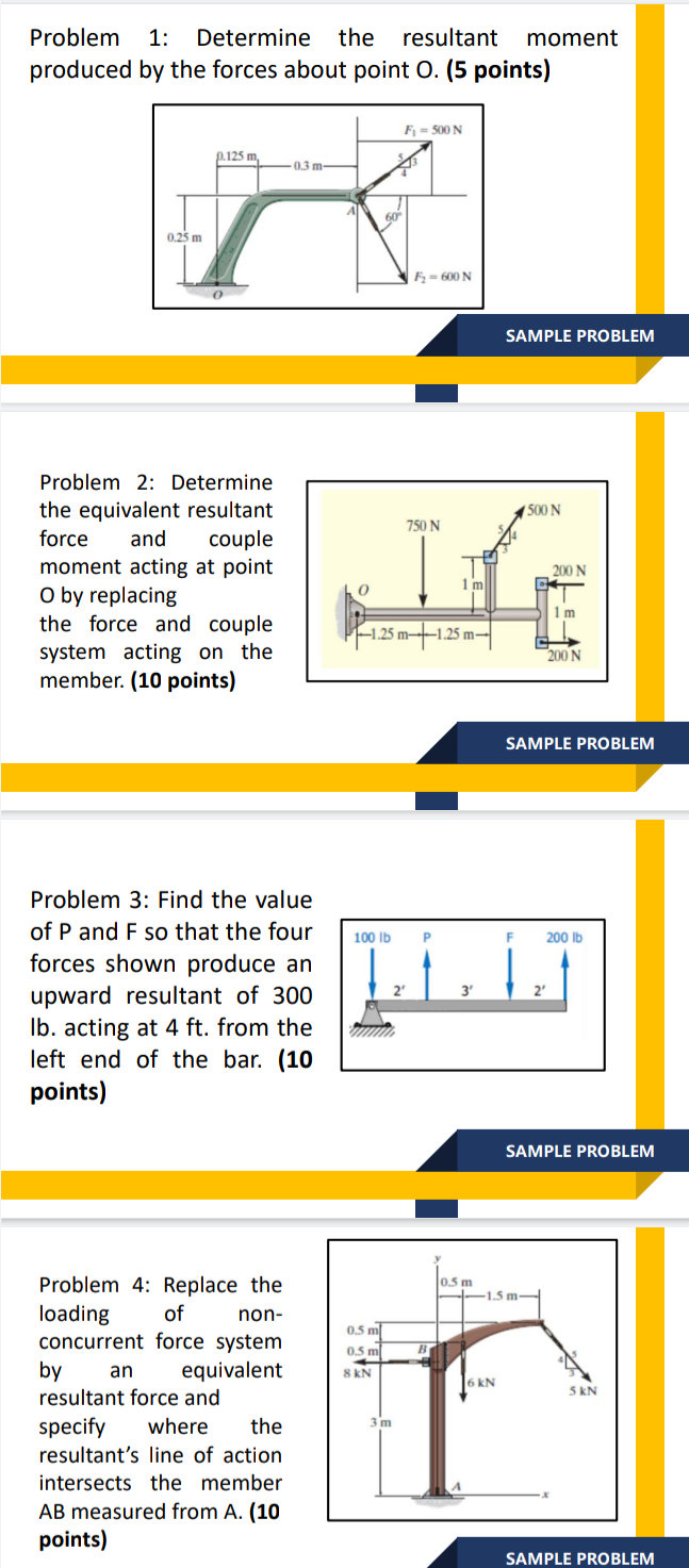Problem 1: Determine the resultant moment | StudyX