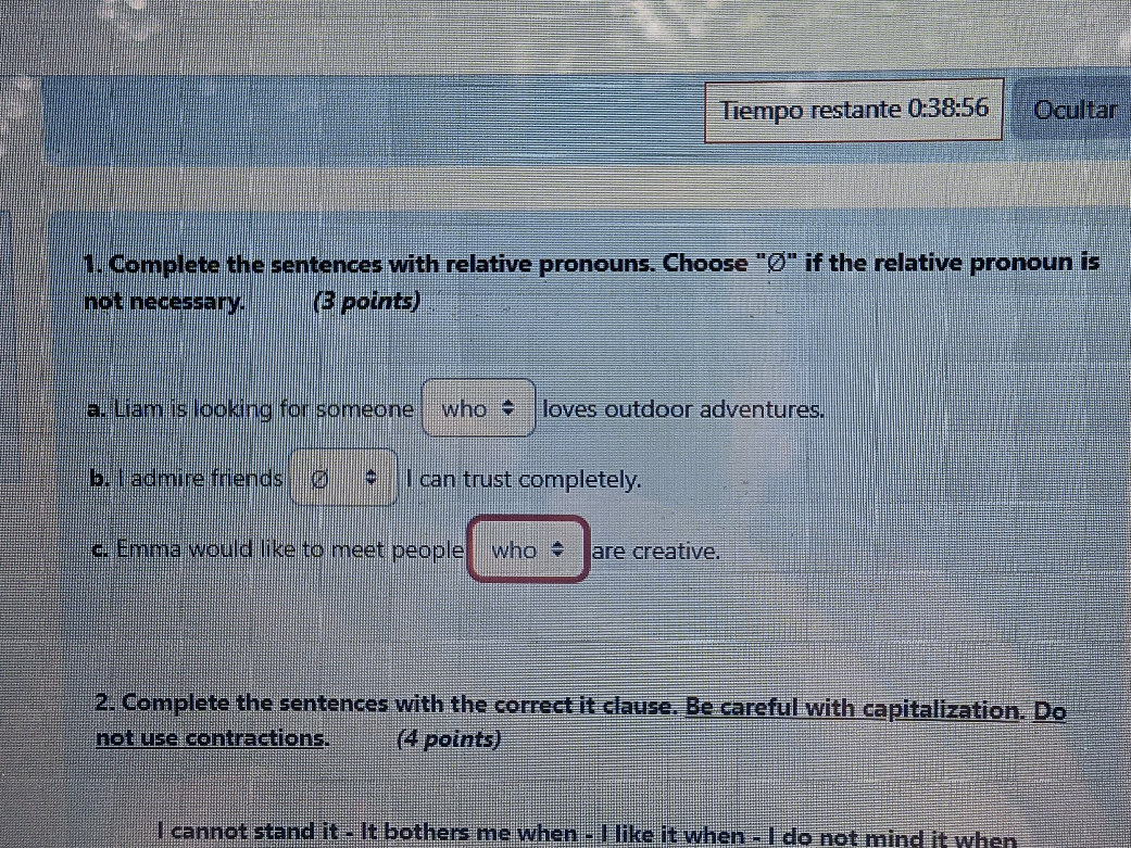 1. Complete the sentences with relative | StudyX