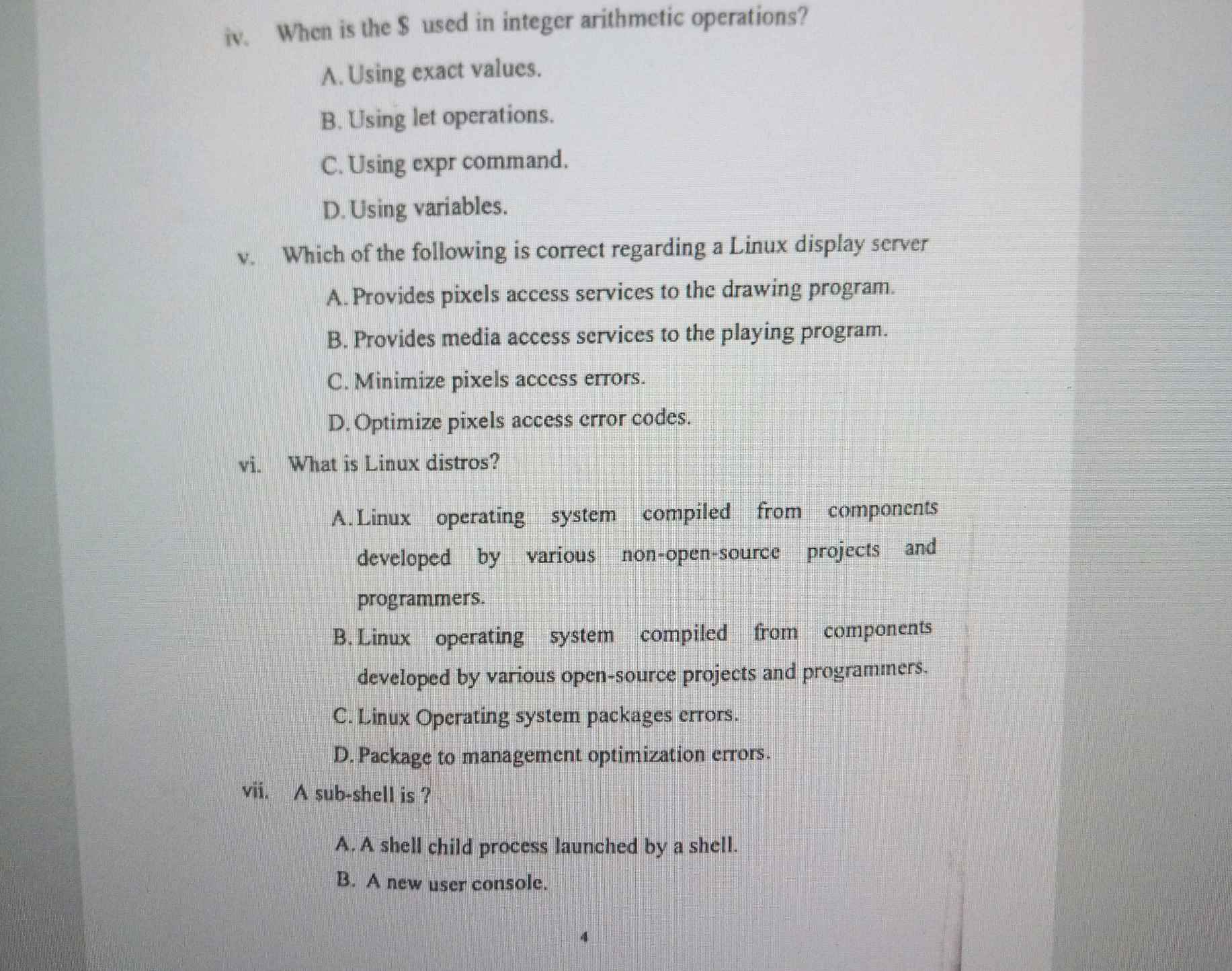 iv. When is the $ used in integer arithmetic | StudyX