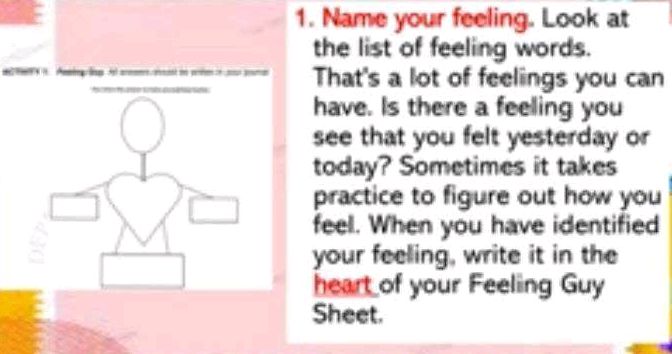 1. Name your feeling. Look at the list of | StudyX
