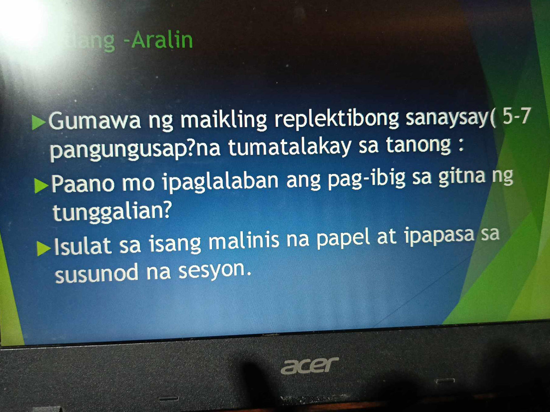 Gumawa ng maikling replektibong sanaysay(5-7 | StudyX
