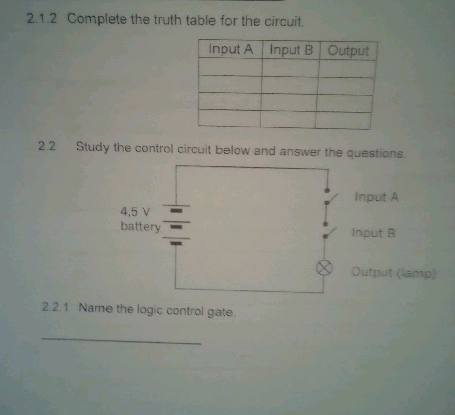 Study the control circuit below and answer | StudyX