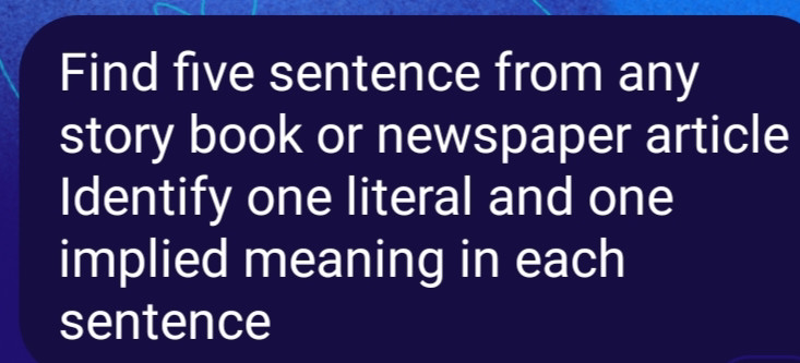 Find five sentence from any story book or | StudyX