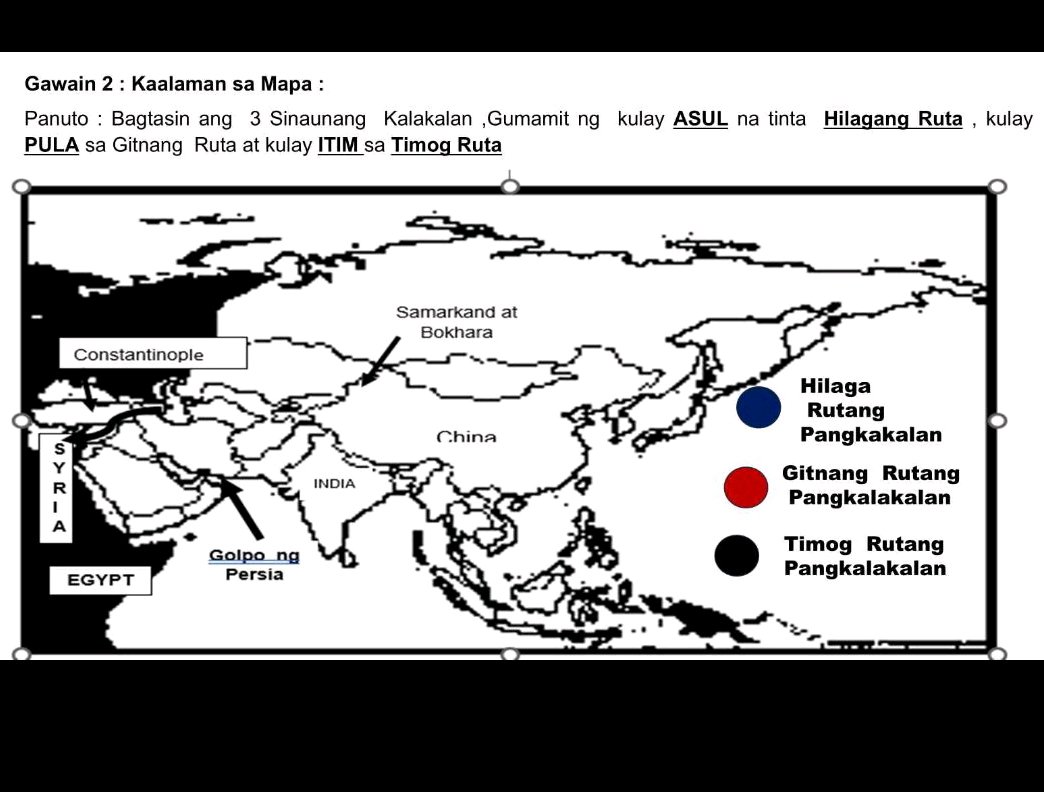 Gawain 2: Kaalaman sa Mapa: Panuto: Bagtasin | StudyX