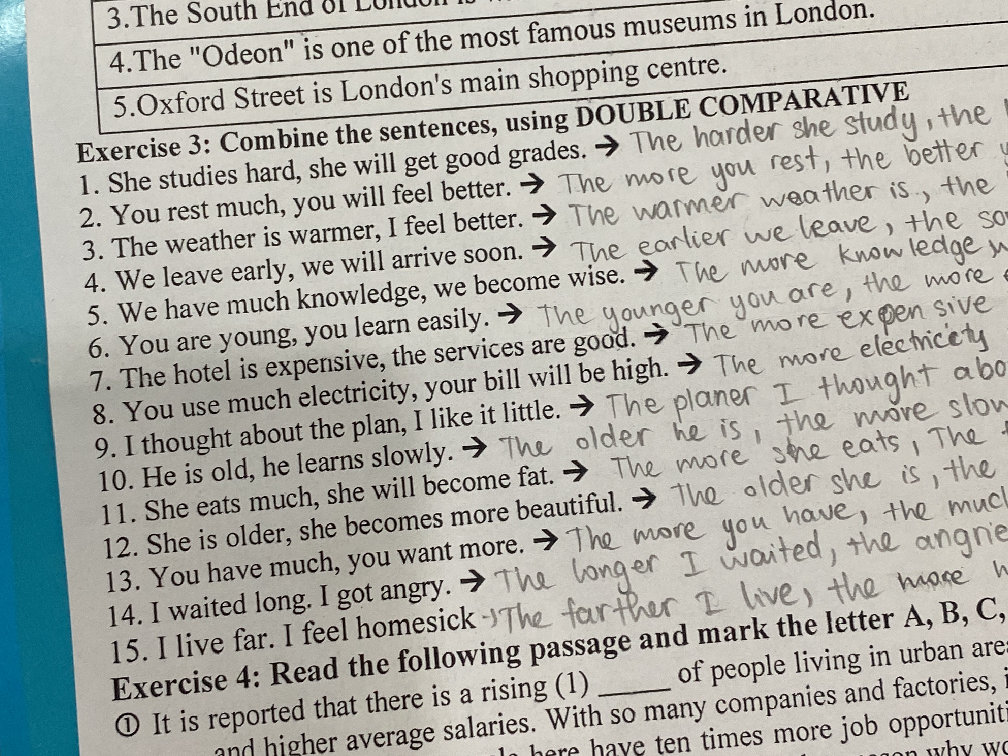 Exercise 3: Combine the sentences, using | StudyX