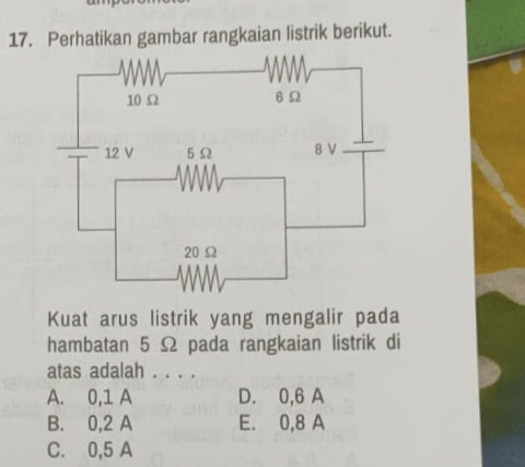 17. Perhatikan gambar rangkaian listrik | StudyX