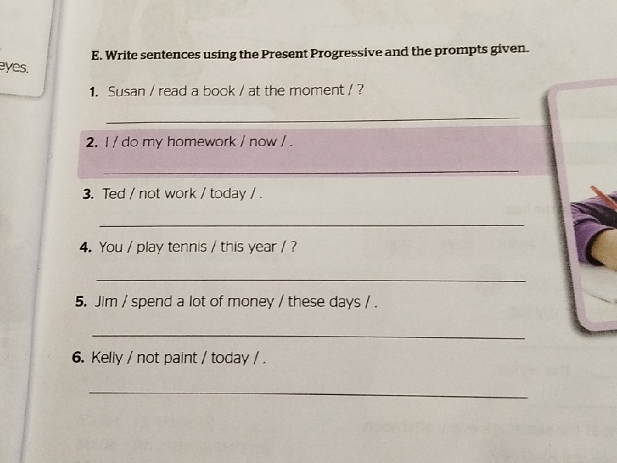 Write sentences using the Present | StudyX