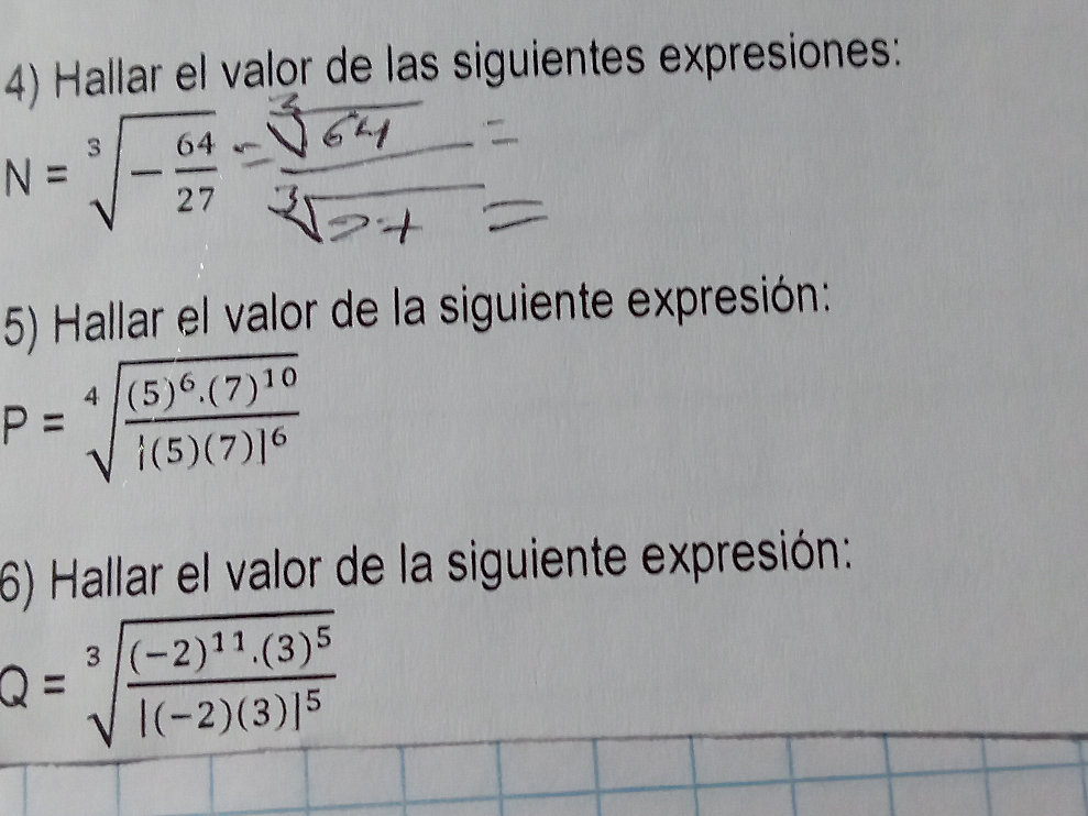 4) Hallar el valor de las siguientes | StudyX