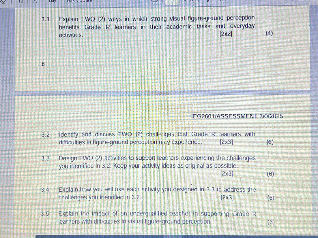 Explain TWO (2) ways in which strong visual | StudyX