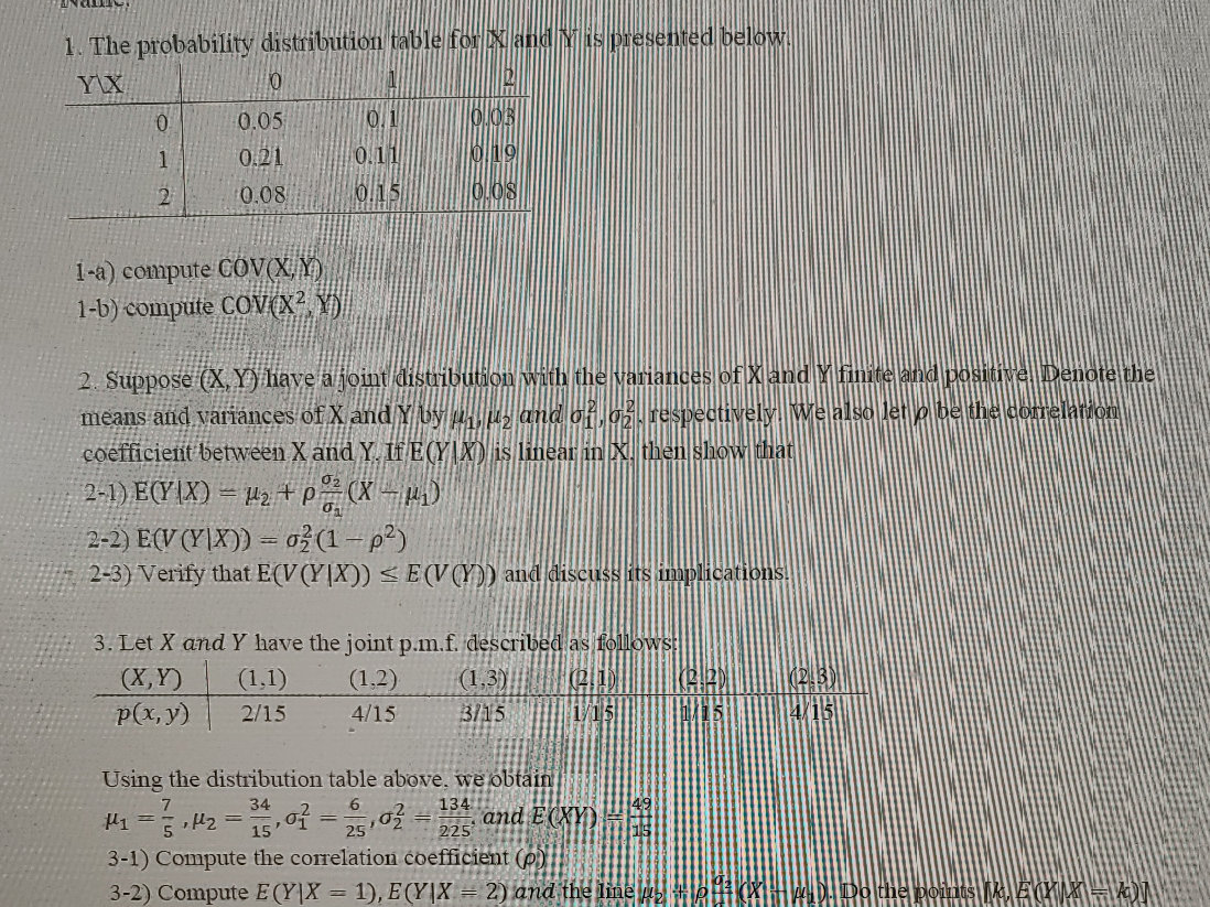 1. The probability distribution table for X | StudyX