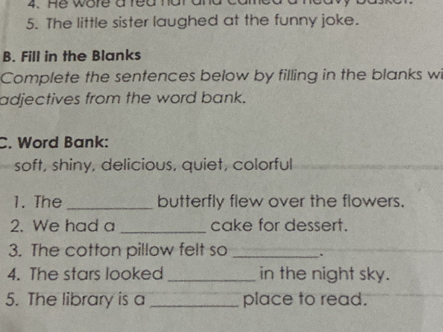 B. Fill in the Blanks Complete the sentences | StudyX