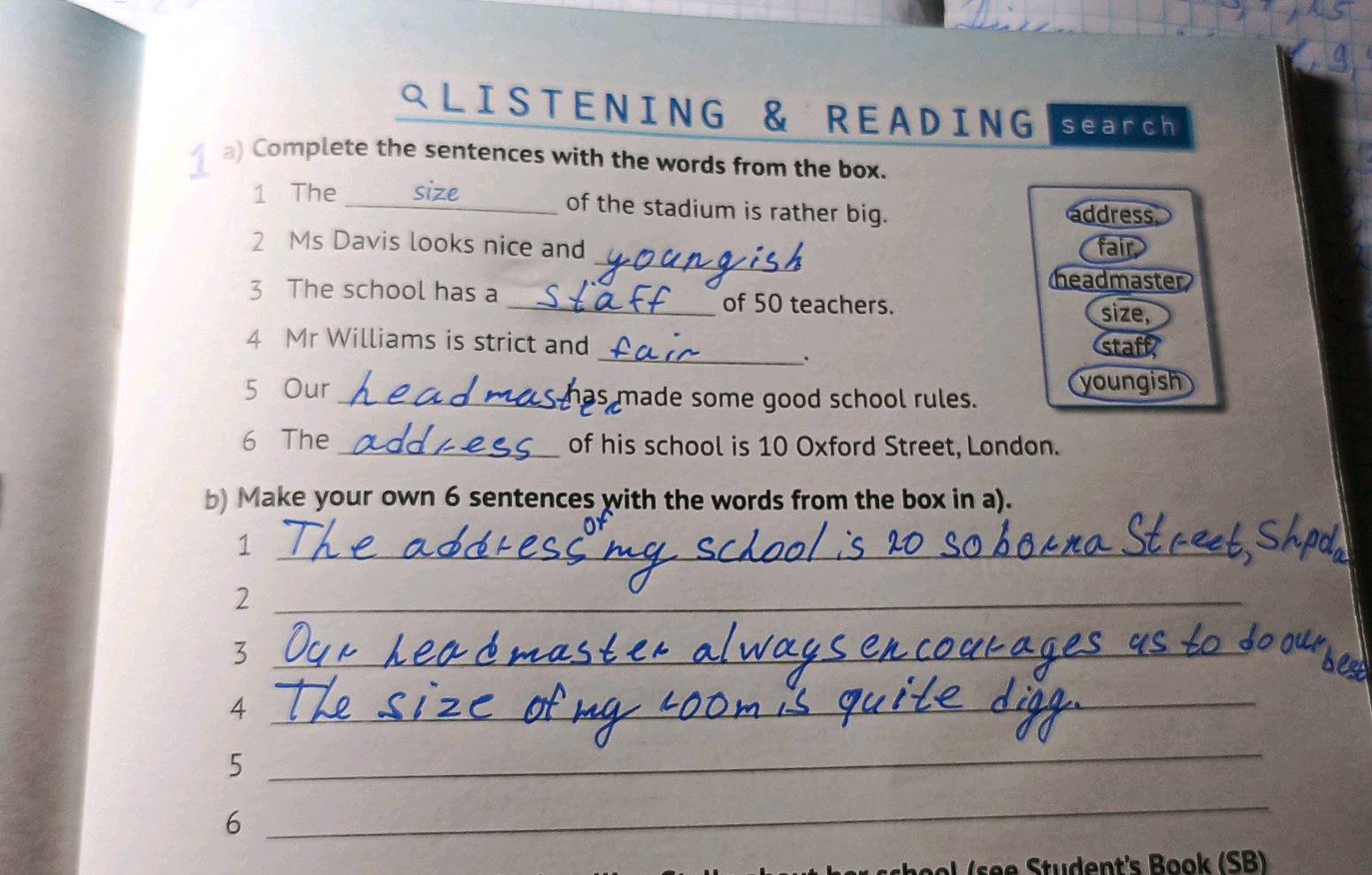 1 a) Complete the sentences with the words | StudyX