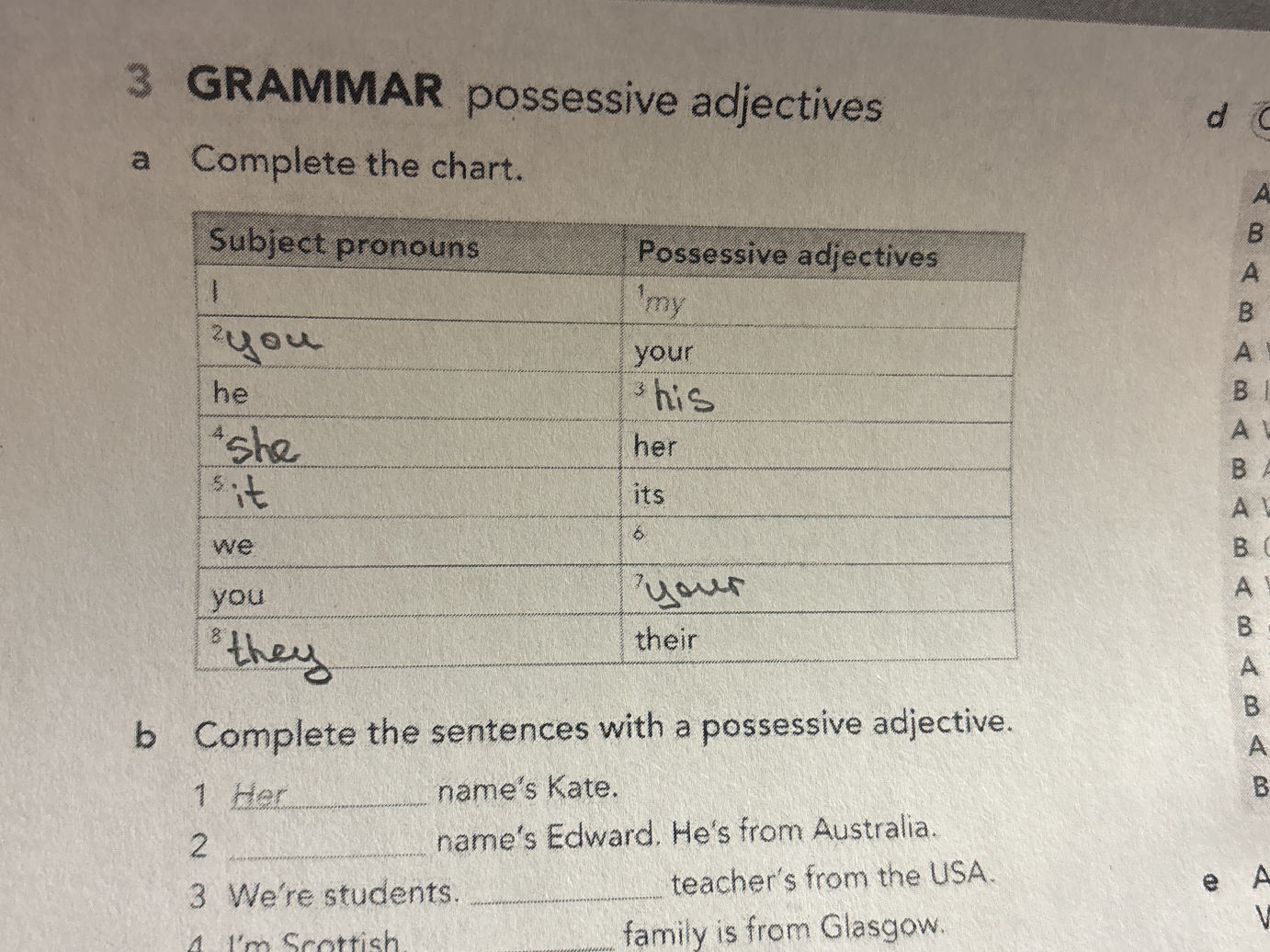 a Complete the chart. | Subject pronouns | | StudyX