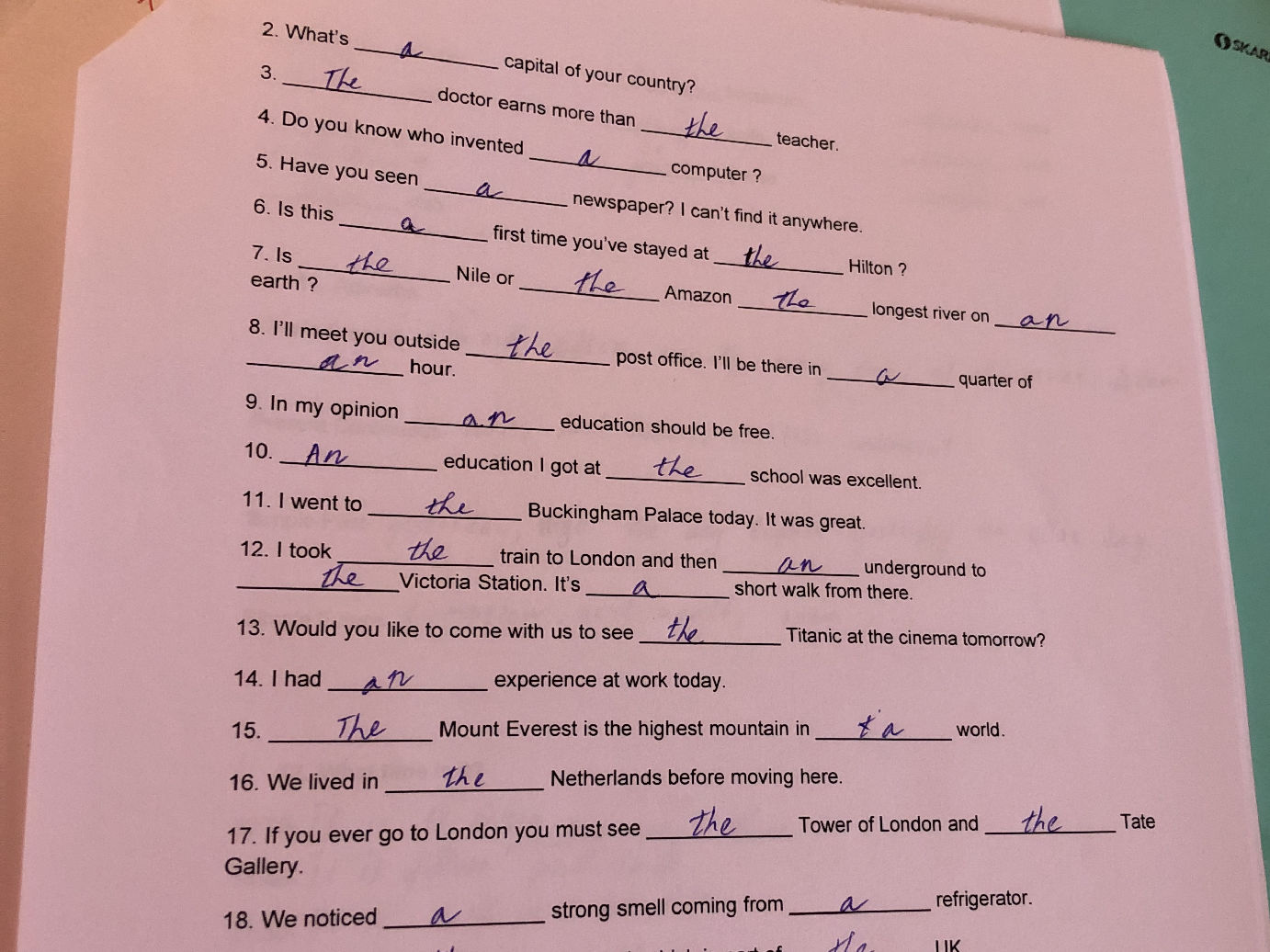 Fill in the article | StudyX