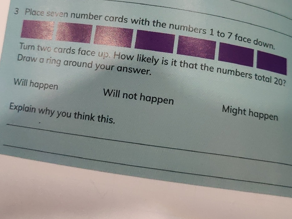 Place seven number cards with the numbers 1 | StudyX