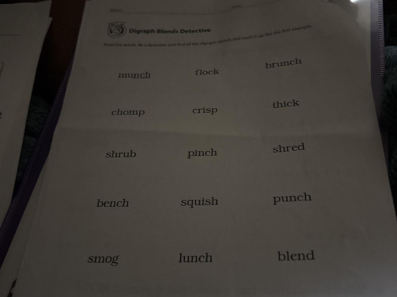 Read the words. Be a detective and find all | StudyX