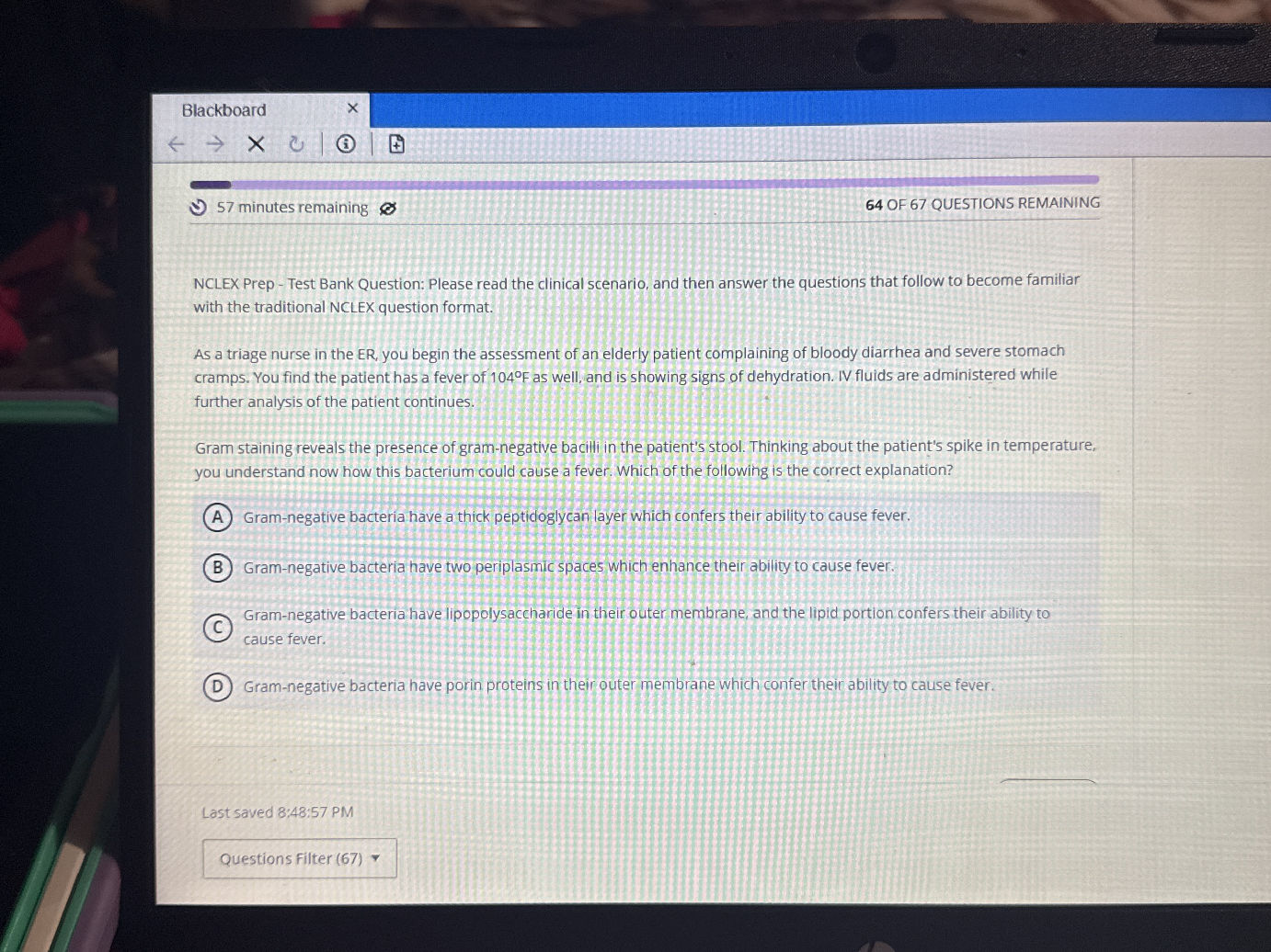 As a triage nurse in the ER, you begin the | StudyX