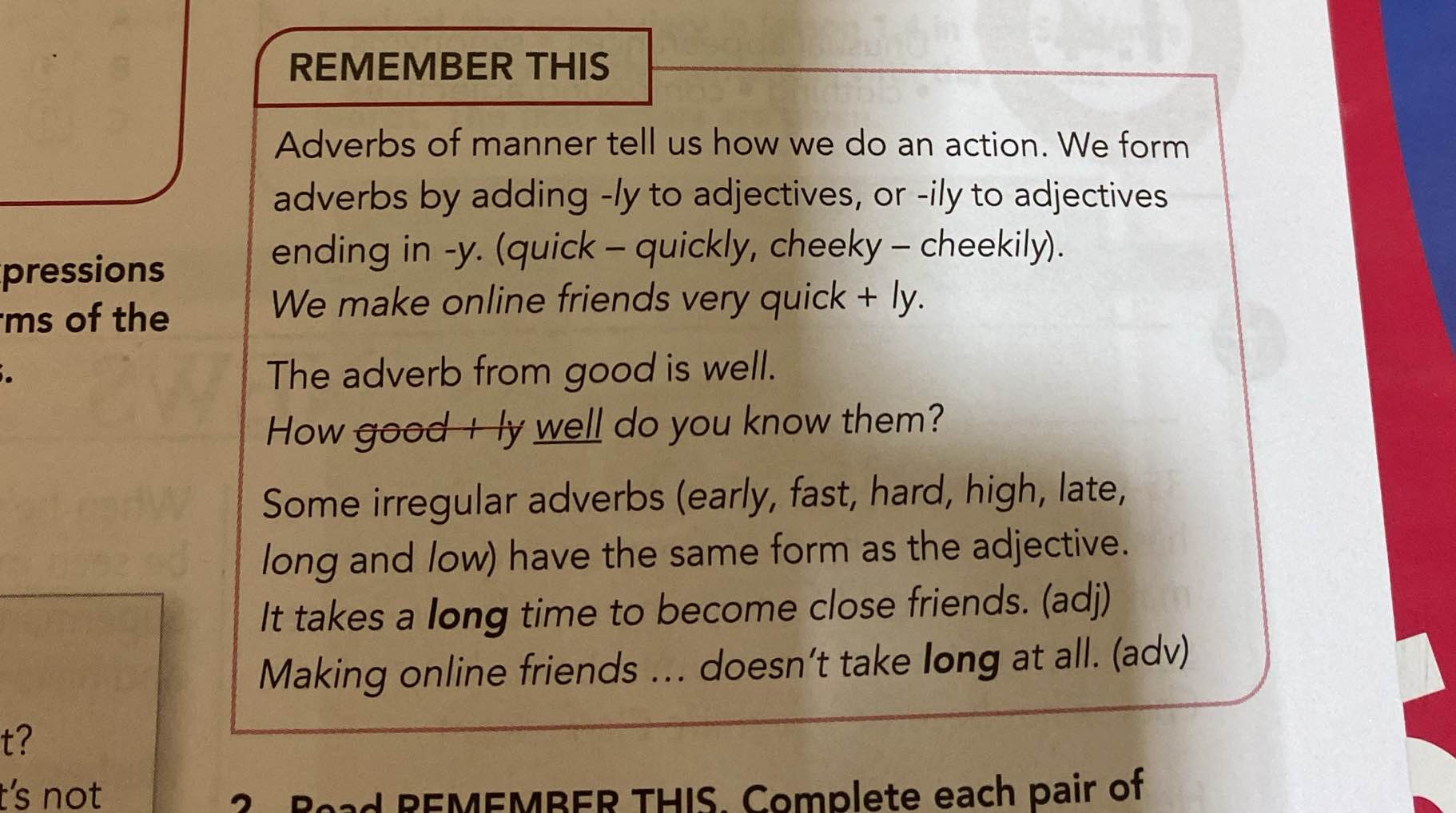 Adverbs of manner tell us how we do an | StudyX