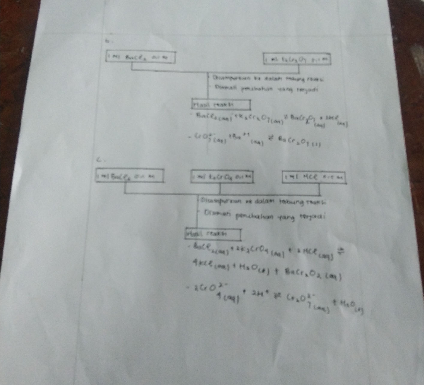 b. $1 {ml} {BaCl}_{2} 0.1 {M}$ $1 {ml} | StudyX