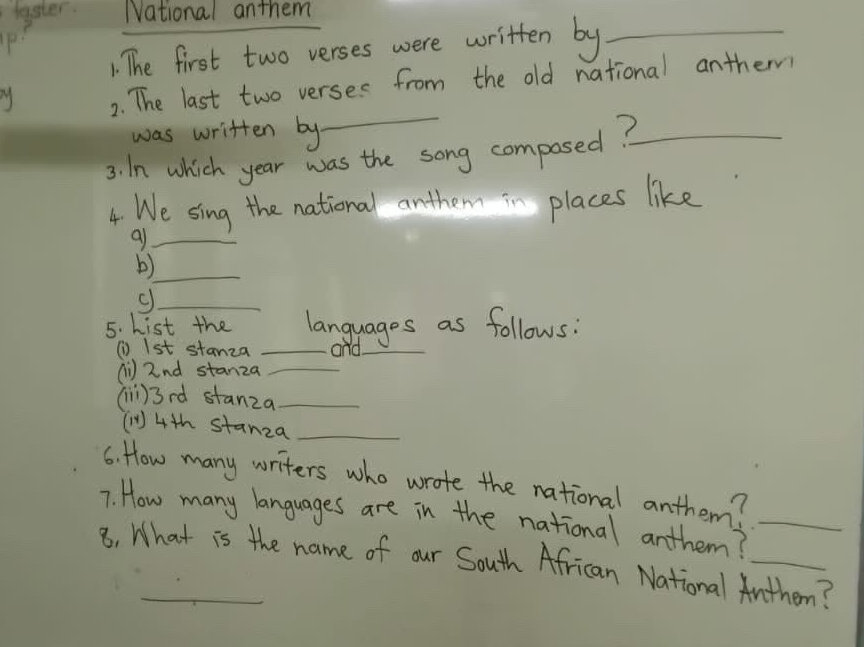 National anthem 1. The first two verses | StudyX