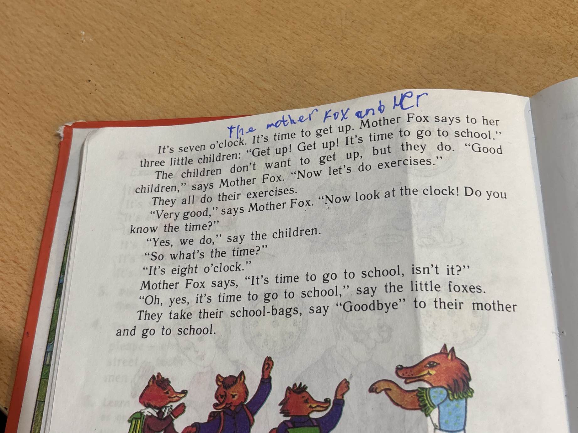 The mother fox and her three little | StudyX