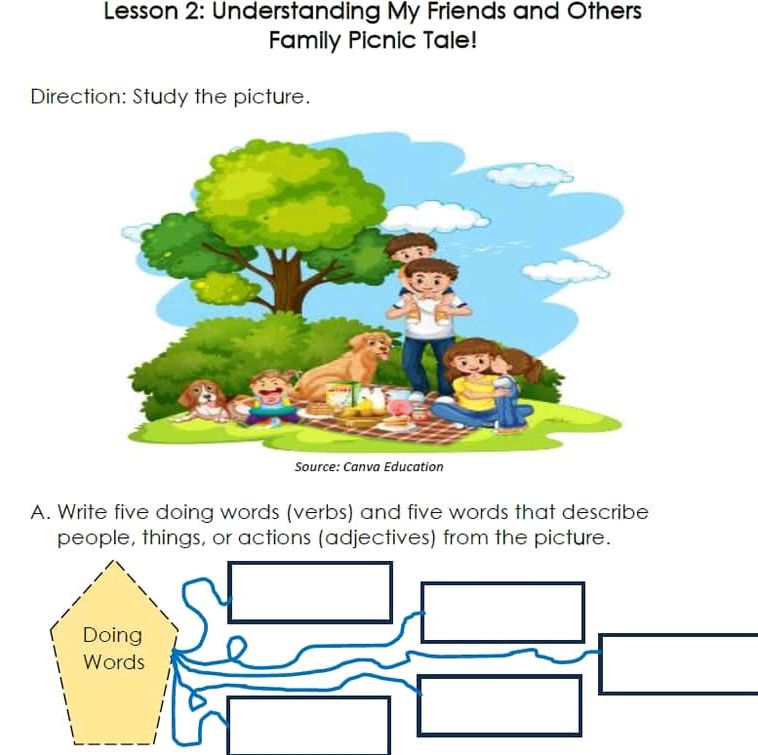 A. Write five doing words (verbs) and five | StudyX