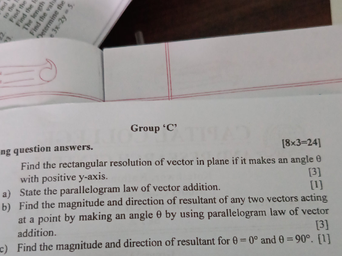 Find the rectangular resolution of vector in | StudyX