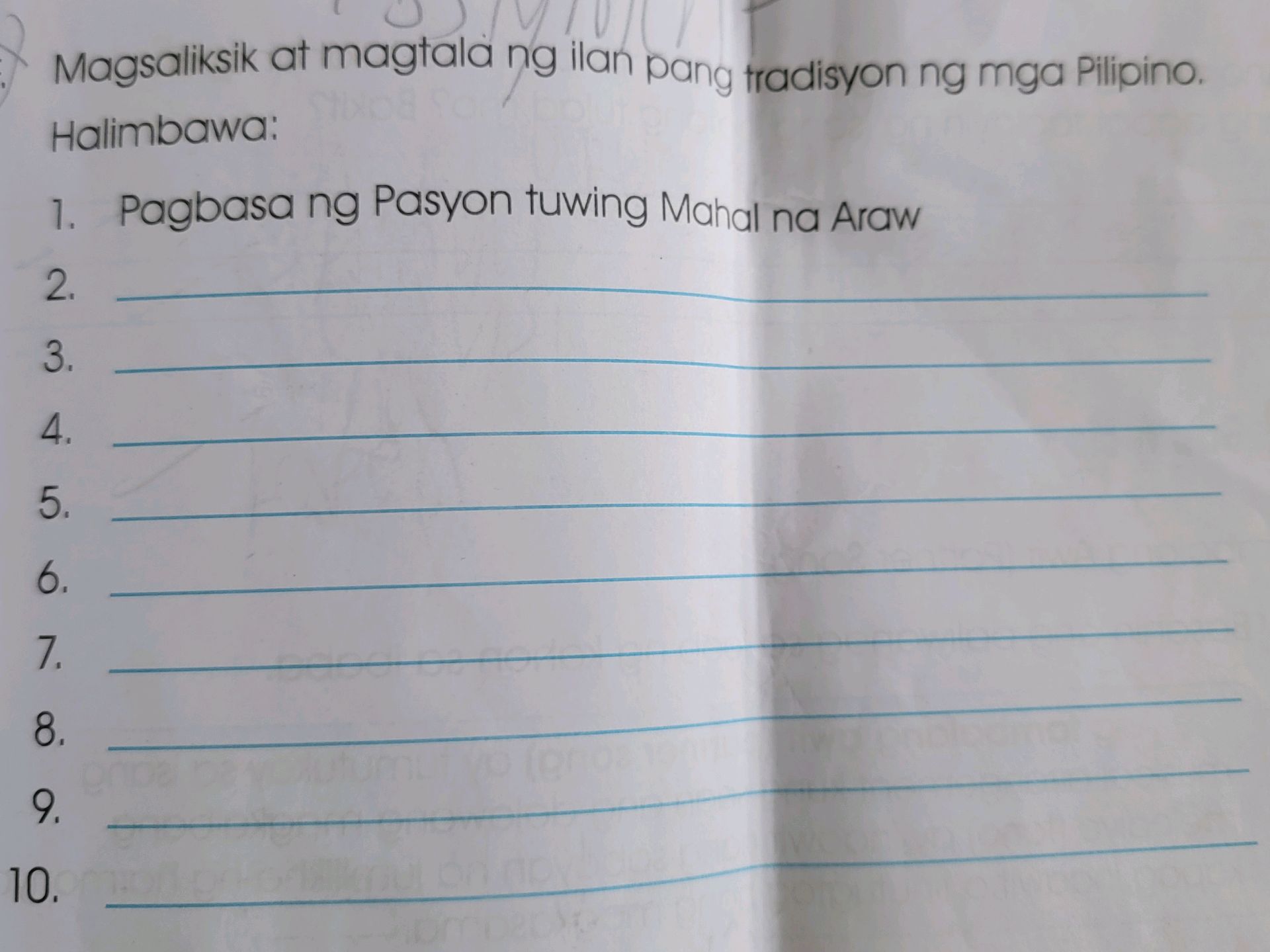 Magsaliksik at magtala ng ilan pang | StudyX