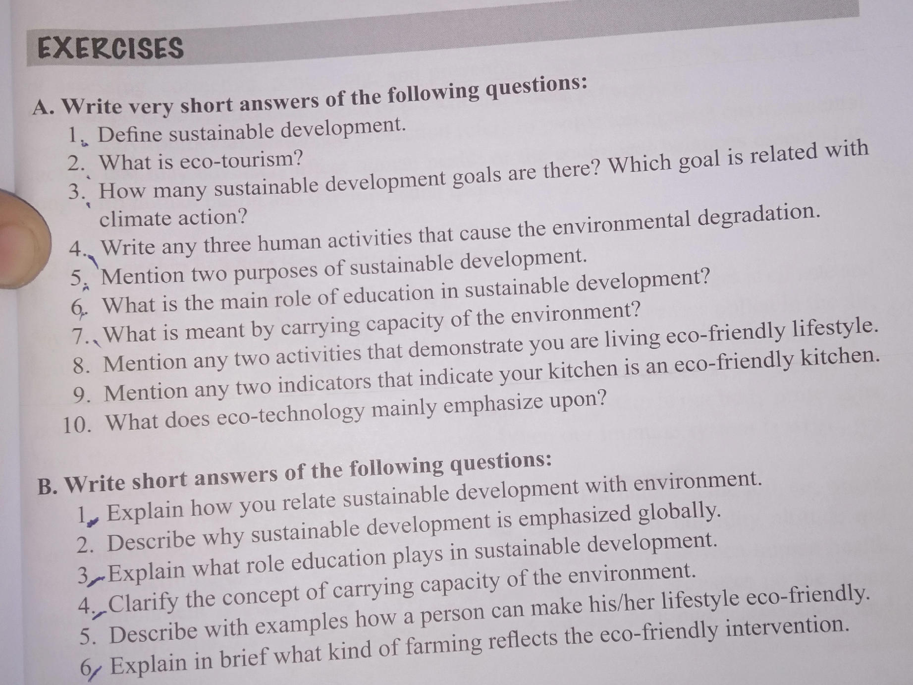 A. Write very short answers of the following | StudyX