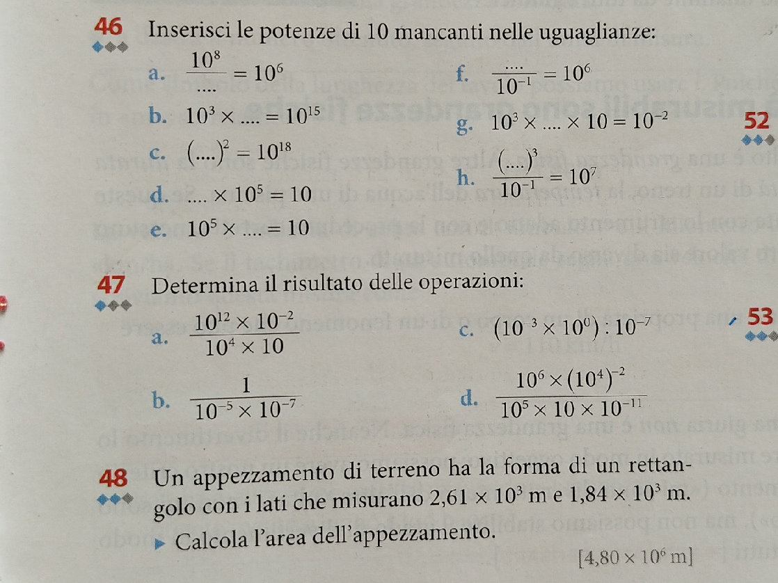Inserisci le potenze di 10 mancanti nelle | StudyX