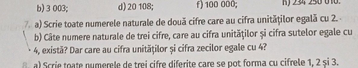 7. a) Scrie toate numerele naturale de două | StudyX