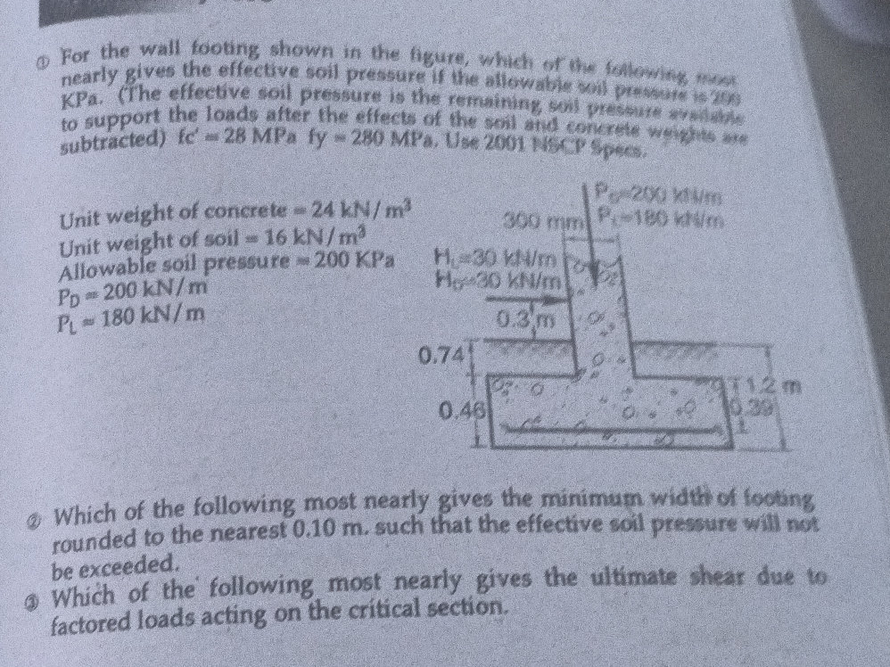 For the wall footing shown in the figure, | StudyX