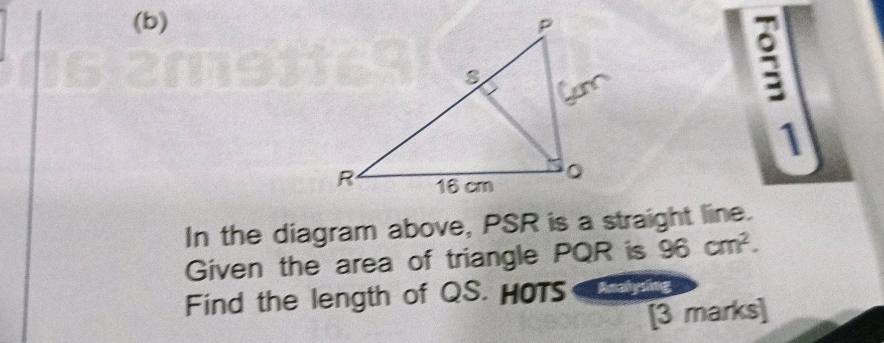 In the diagram above, PSR is a straight | StudyX