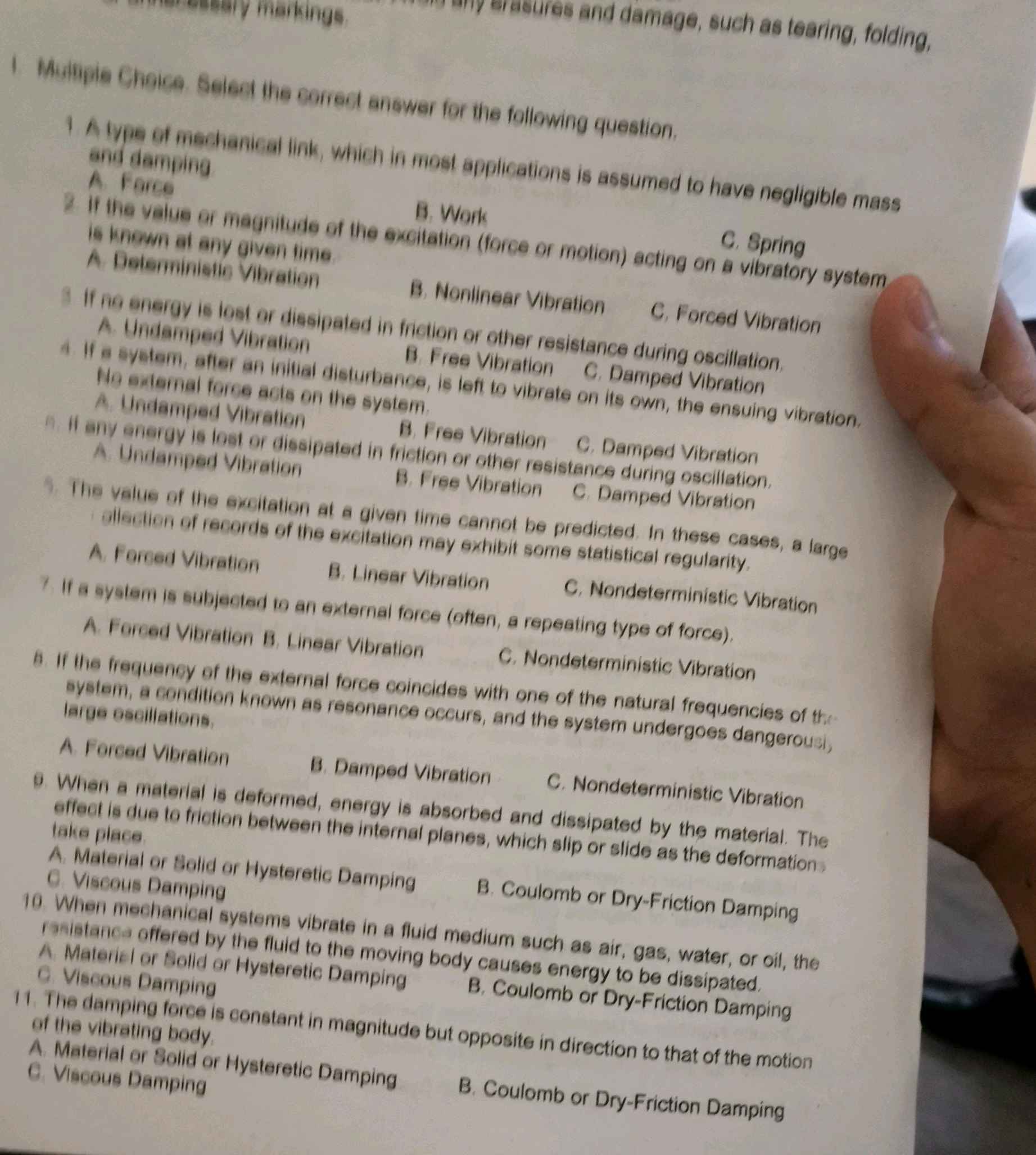 1. A type of mechanical link, which in most | StudyX