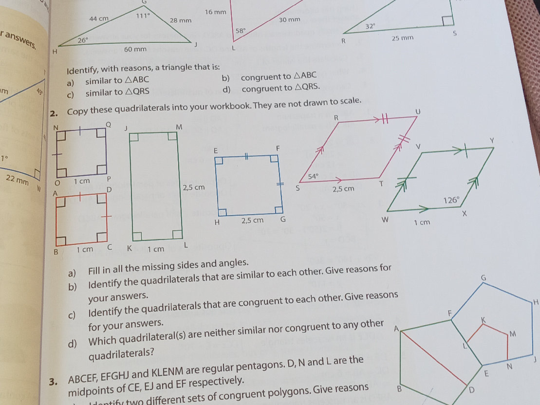 Identify, with reasons, a triangle that is: | StudyX