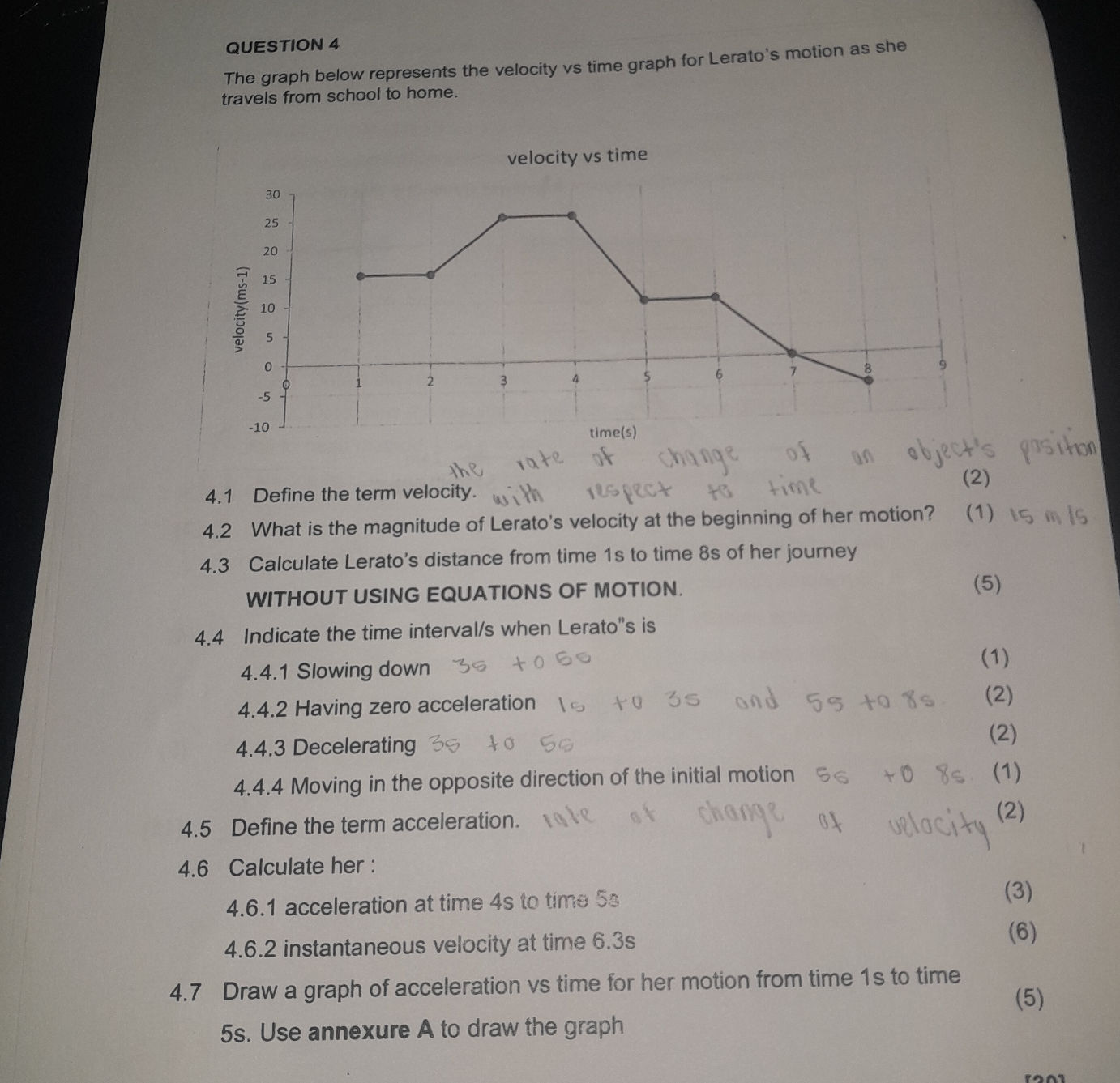 QUESTION 4 The graph below represents the | StudyX