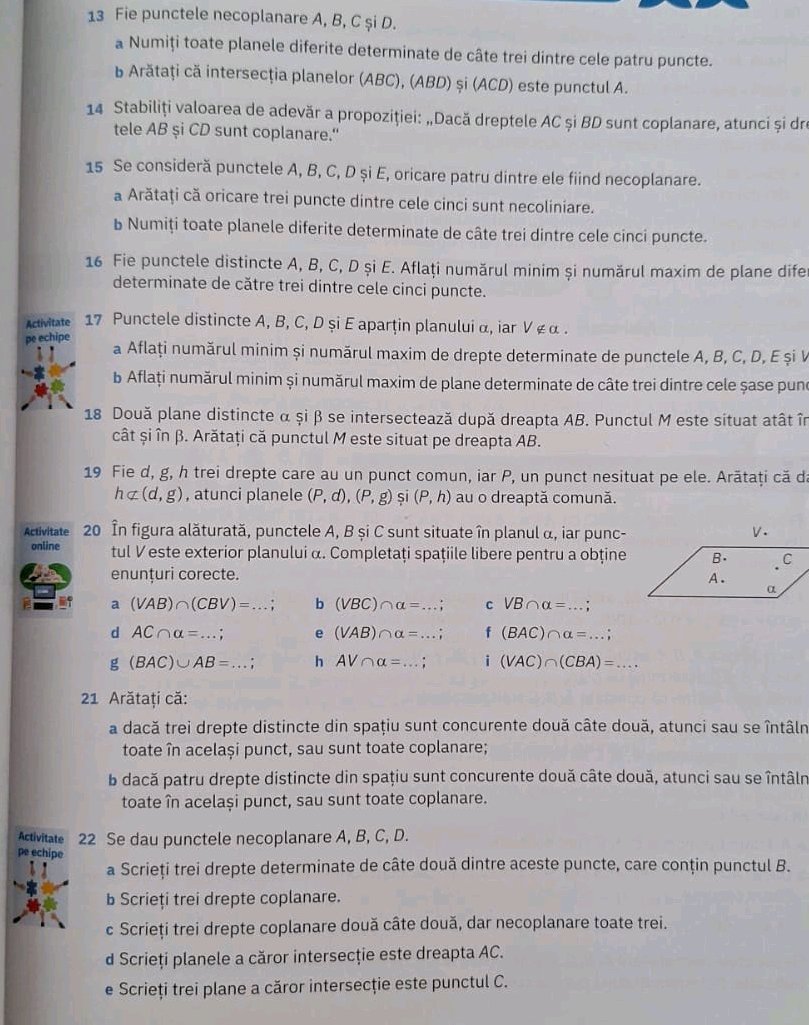 13 Fie punctele necoplanare A, B, C şi D. a | StudyX