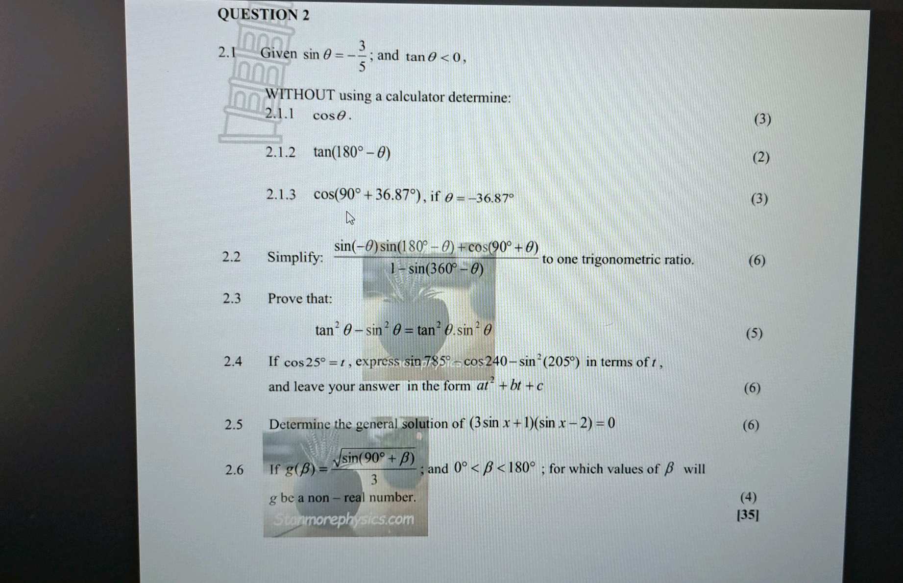 Given $sin =- {3}{5}$; and $tan