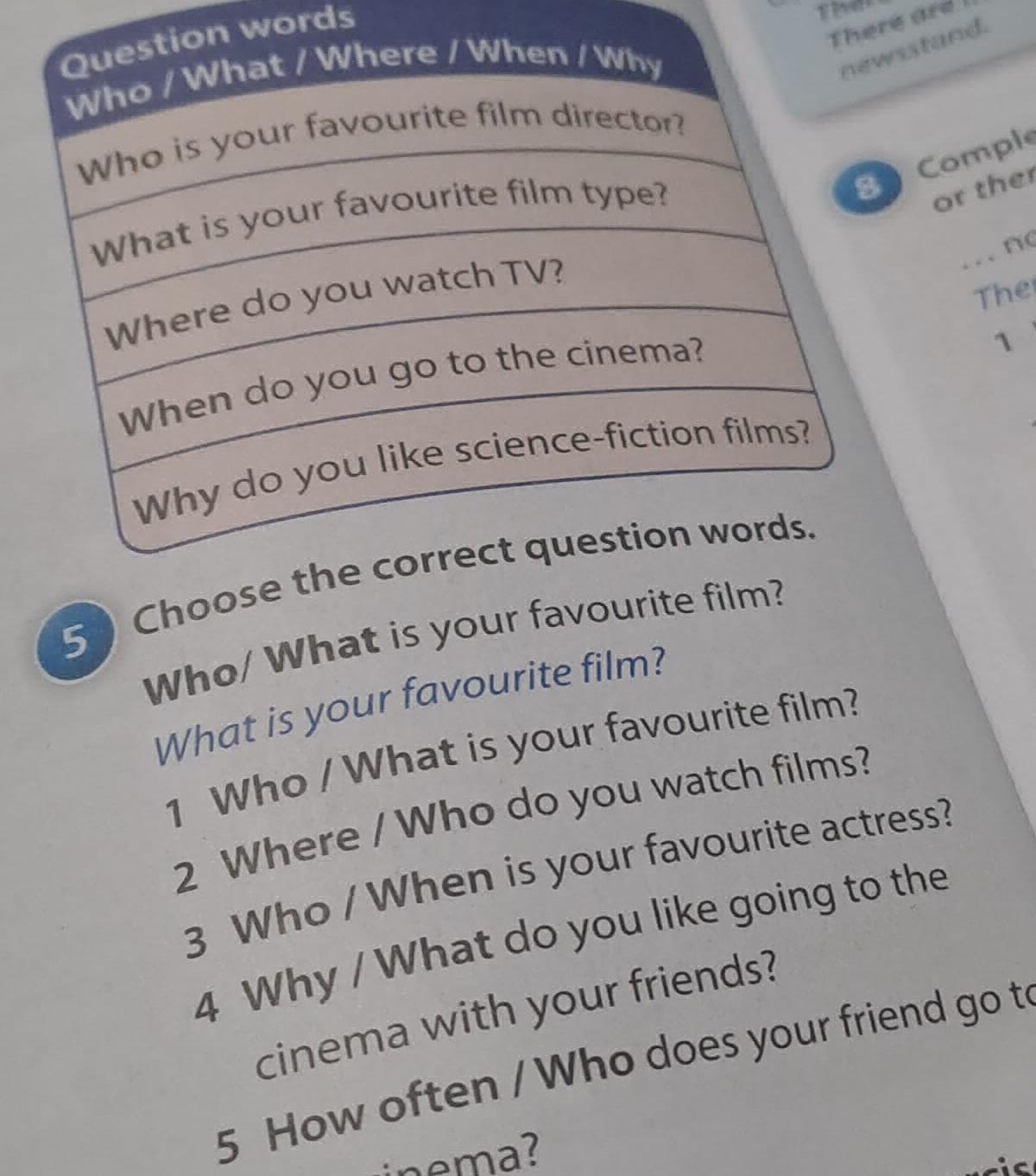 Choose the correct question words. Who/ | StudyX