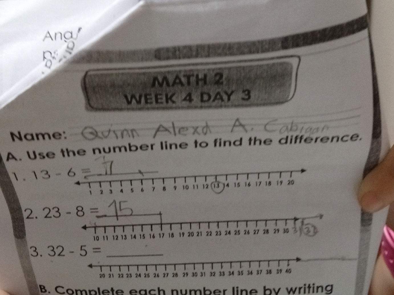 A. Use the number line to find the | StudyX