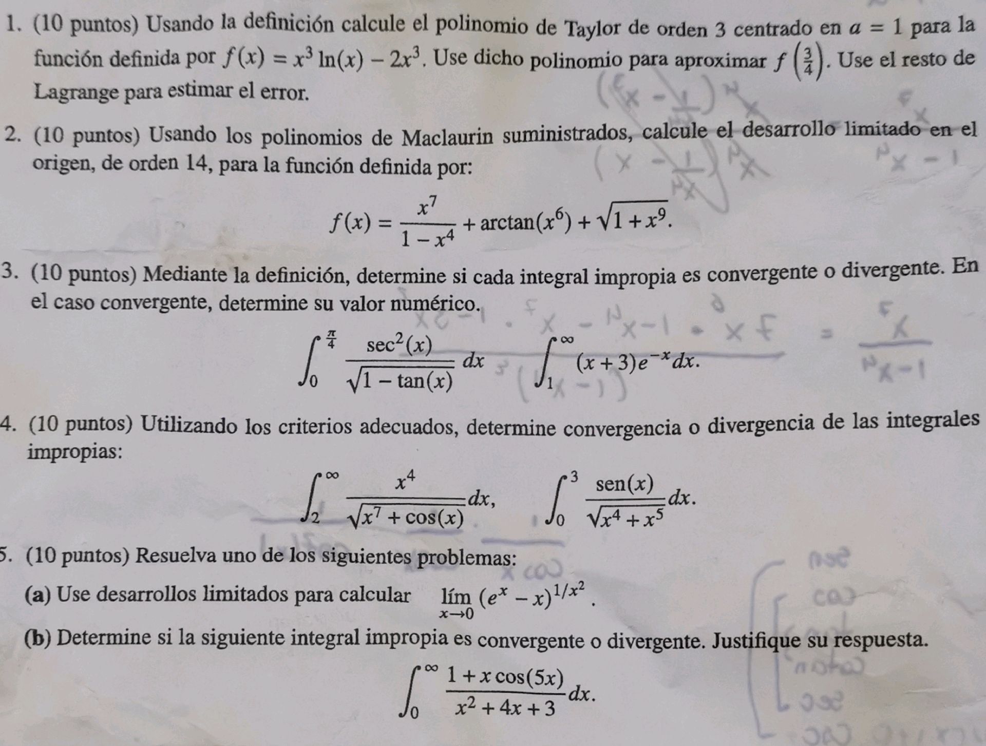 1. Usando la definición calcule el polinomio | StudyX