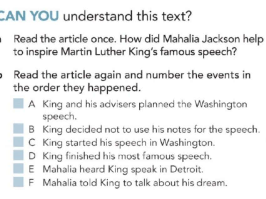 Read the article once. How did Mahalia | StudyX