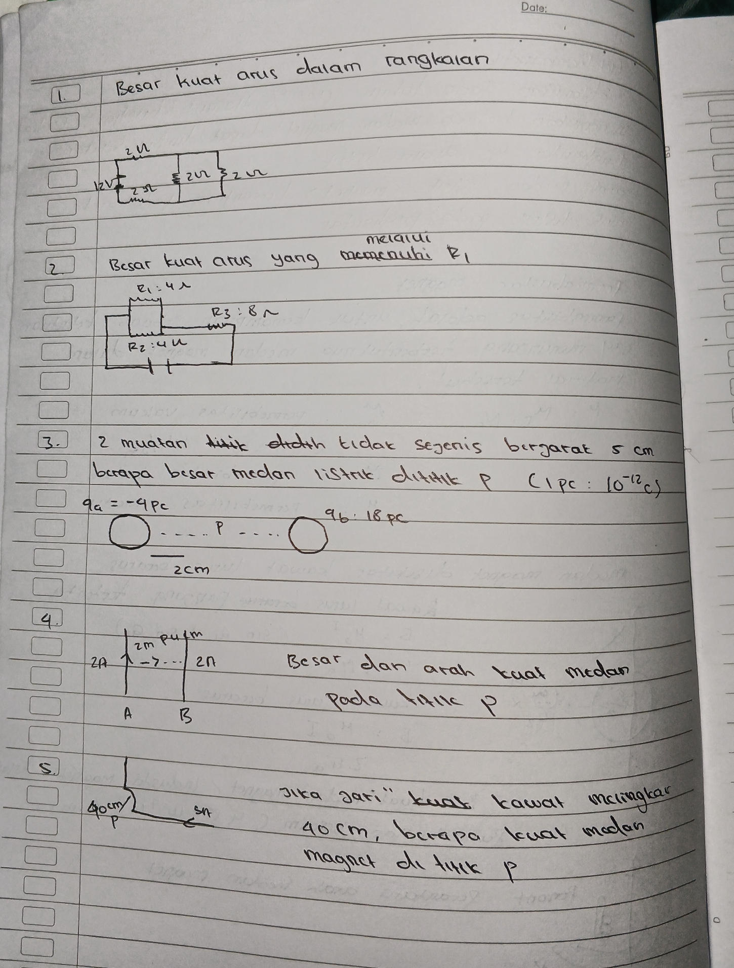 Besar kuat arus dalam rangkaian $12V$ $2 | StudyX