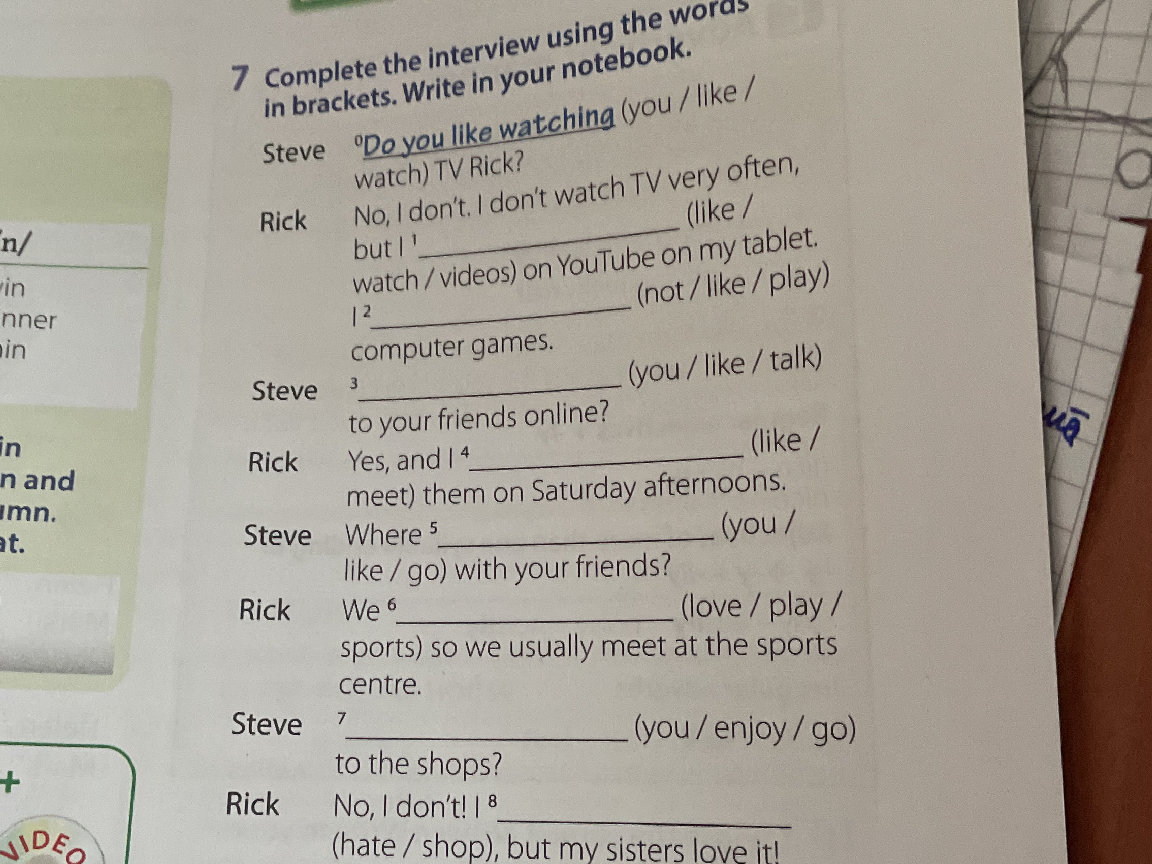 Complete the interview using the words in | StudyX